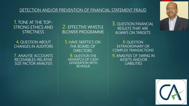PRESENTATION ON FINANCIAL STATEMENT FRAUDS | PPTX