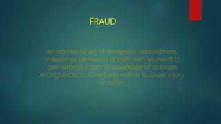 FINANCIAL STATEMENT FRAUDS | PPTX