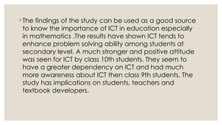 role of ict in enhancing problem solving | PPTX