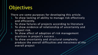 Project Risk Management Impact on Project Success | PPTX