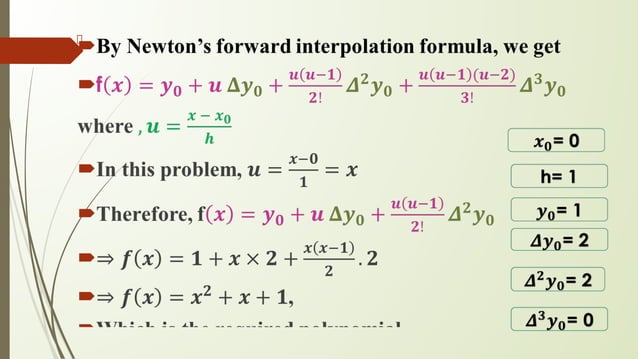 PPT of Interpolation for Newtons forward.pdf
