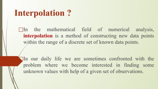 PPT of Interpolation for Newtons forward.pptx