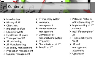 Presentation on Just in Time | PPTX