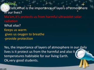 Layers of earth's Atmosphere111111111111 | PPTX