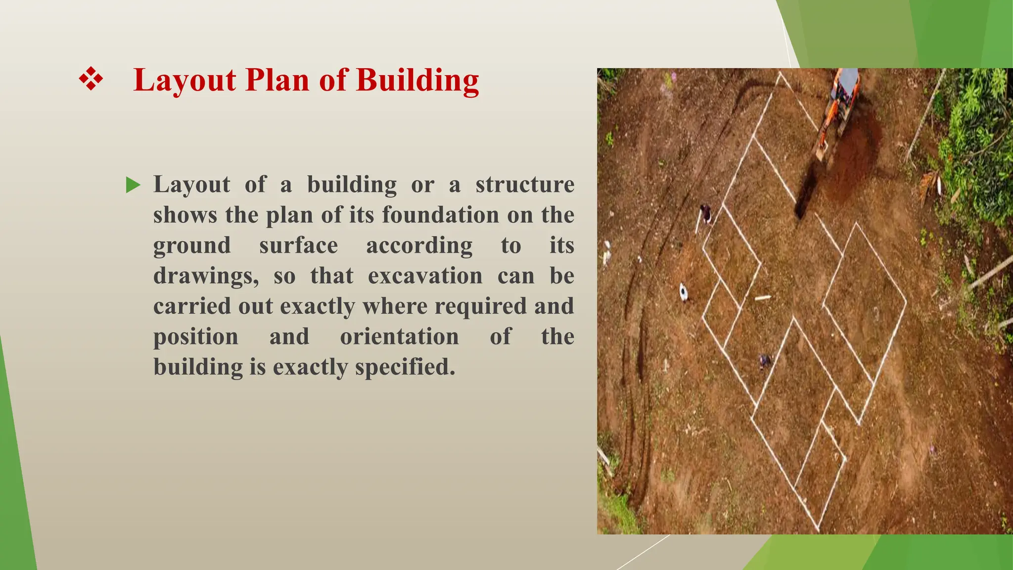 ppt of layout Plan of building and it's ground marking .pptx