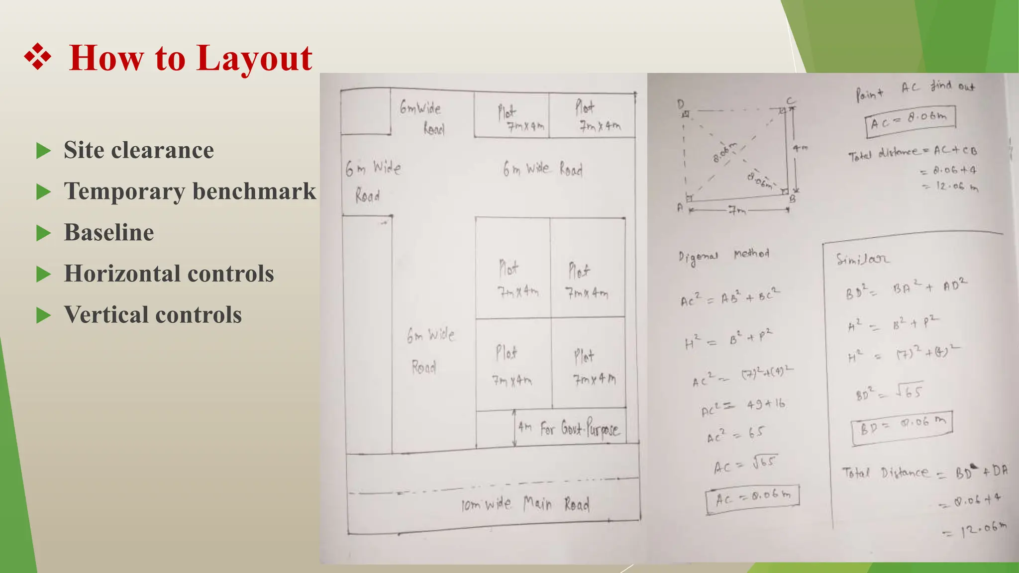 ppt of layout Plan of building and it's ground marking .pptx