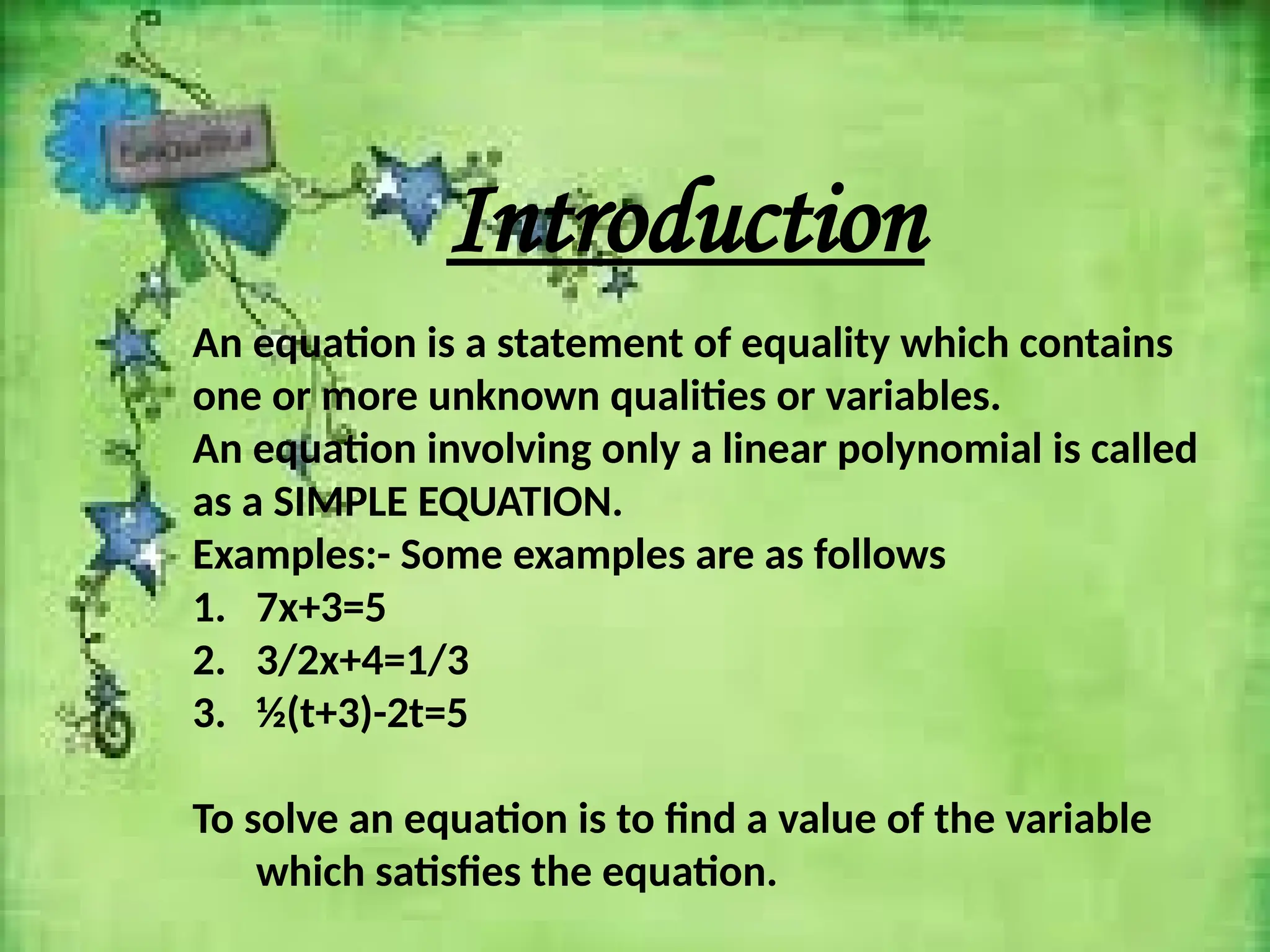 PPt of linear equation.pptx for class 8 . | PPT