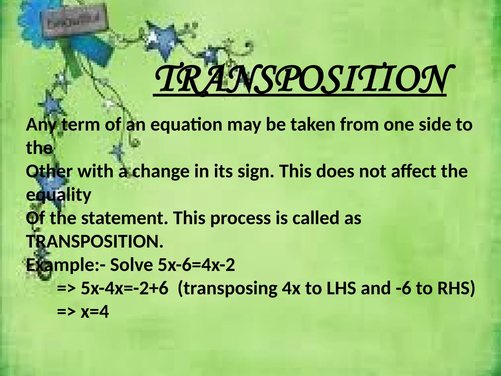 PPt of linear equation.pptx for class 8 . | PPT