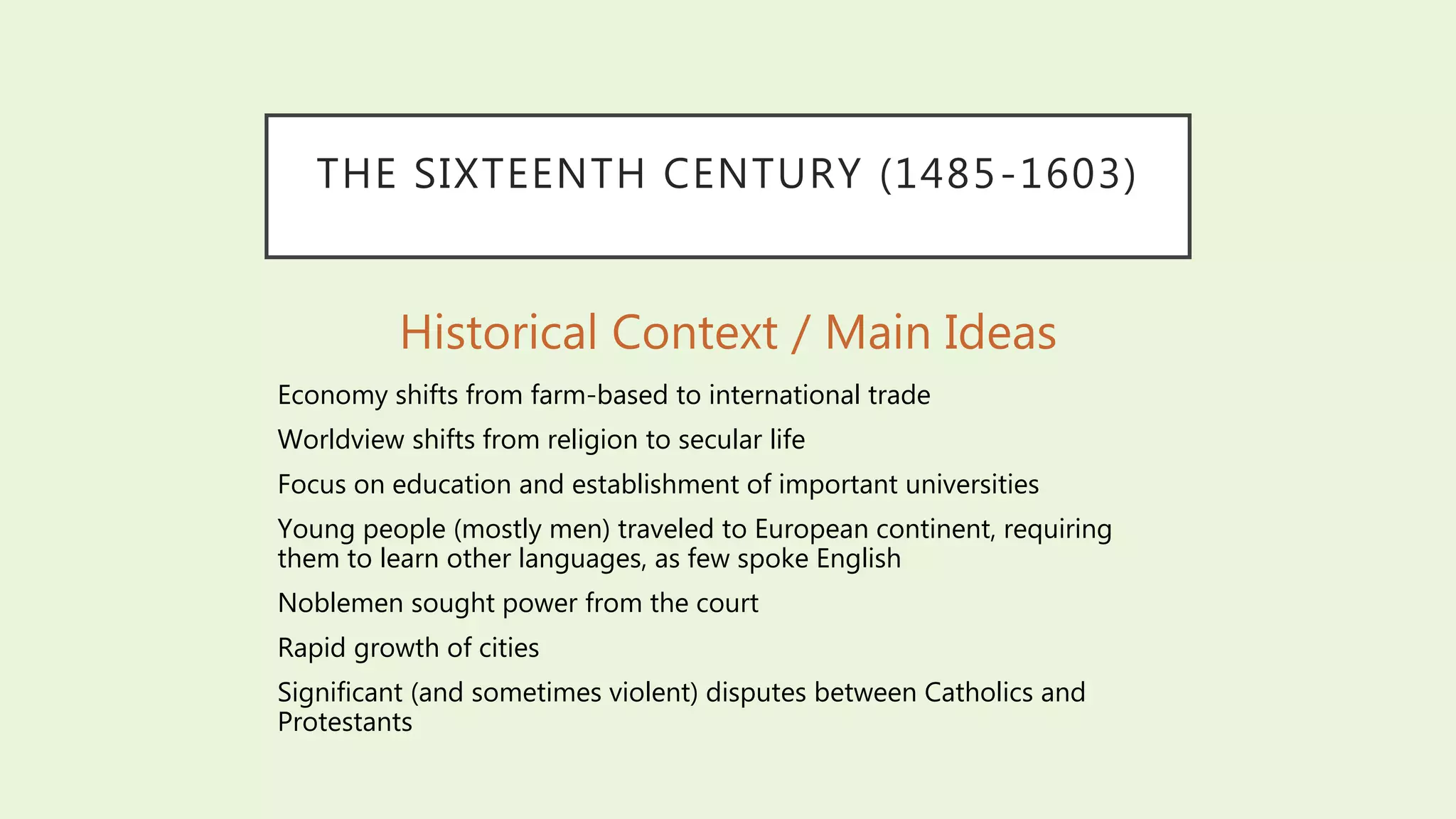 Literary Movements in English Literature - Part I | PPTX