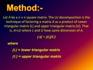 LU decomposition | PPTX