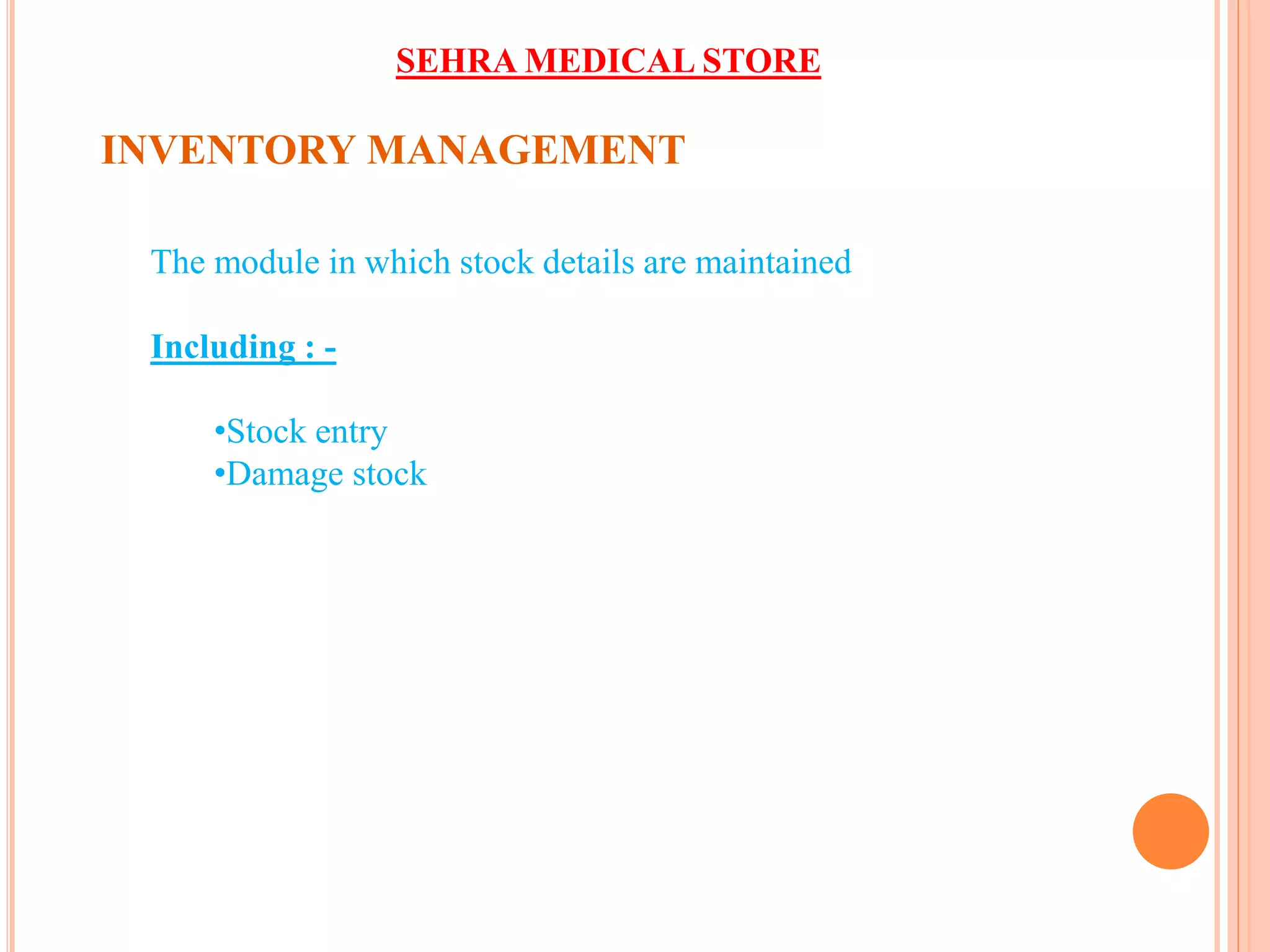 Ppt of medical store | PPTX