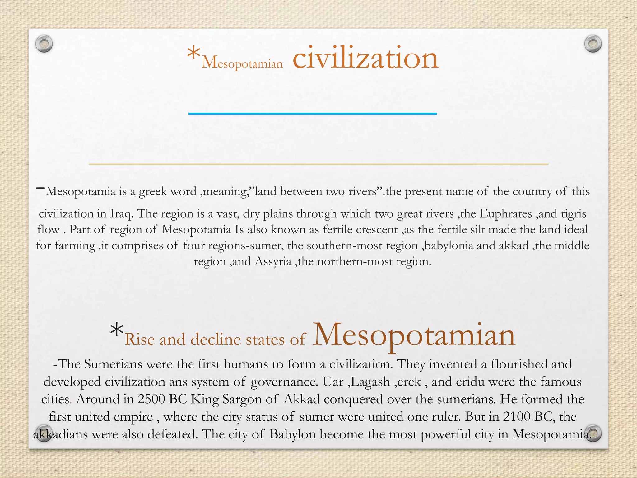 Ppt of mesopotamia made by blackiee verma | PPT