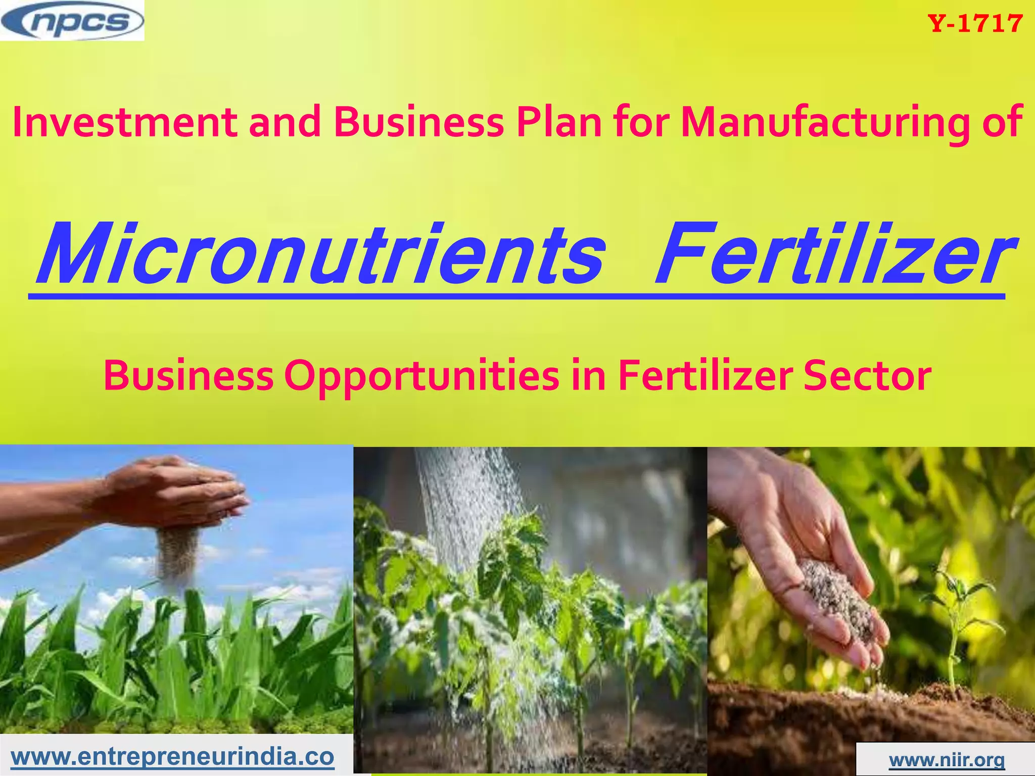 Investment and Business Plan for Manufacturing of Micronutrients ...