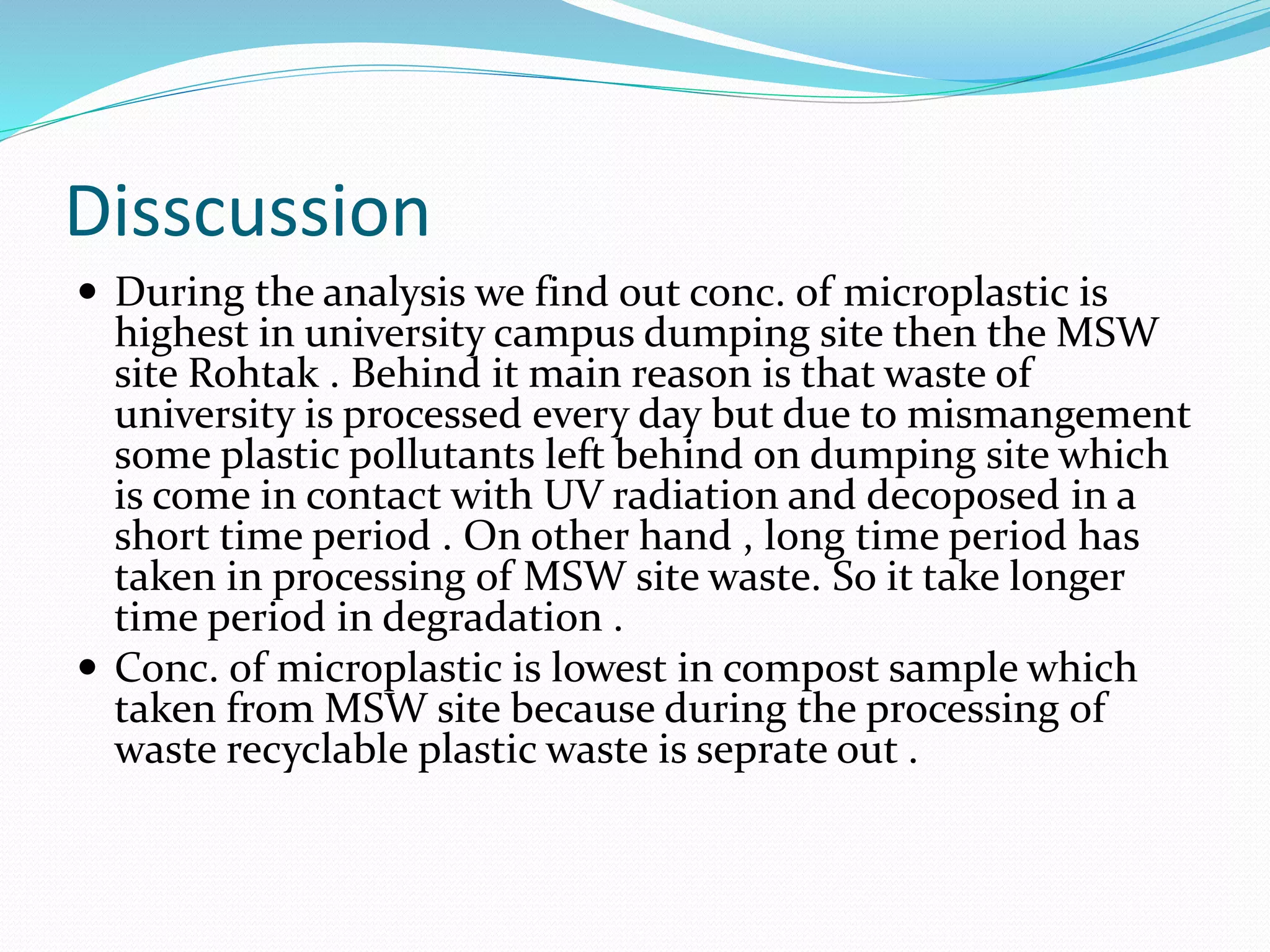 Ppt of microplastic in soil of maharishi dayanand university and | PPTX