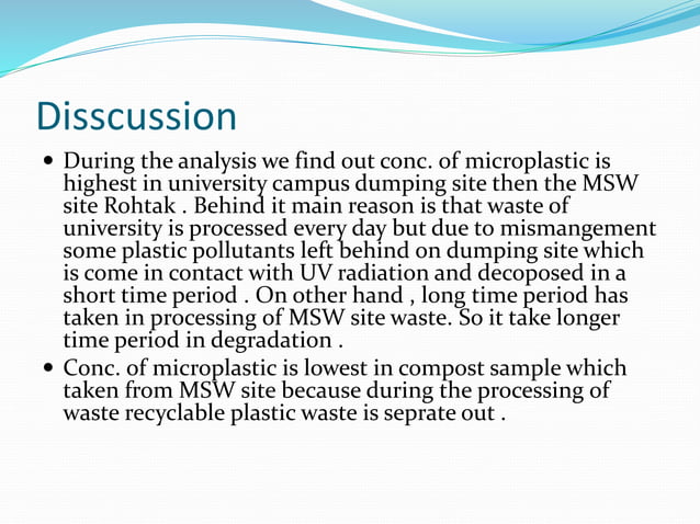 Ppt of microplastic in soil of maharishi dayanand university and | PPTX