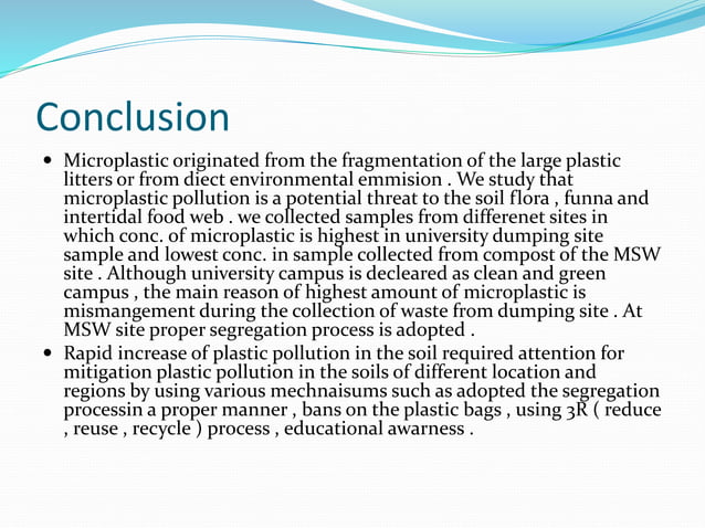 Ppt of microplastic in soil of maharishi dayanand university and | PPTX