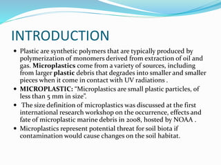 Ppt of microplastic in soil of maharishi dayanand university and | PPTX