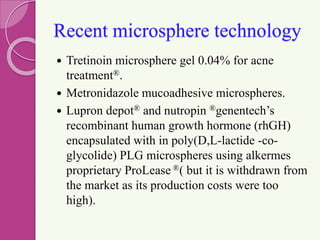 microspheres types , preparation and evaluation | PPTX