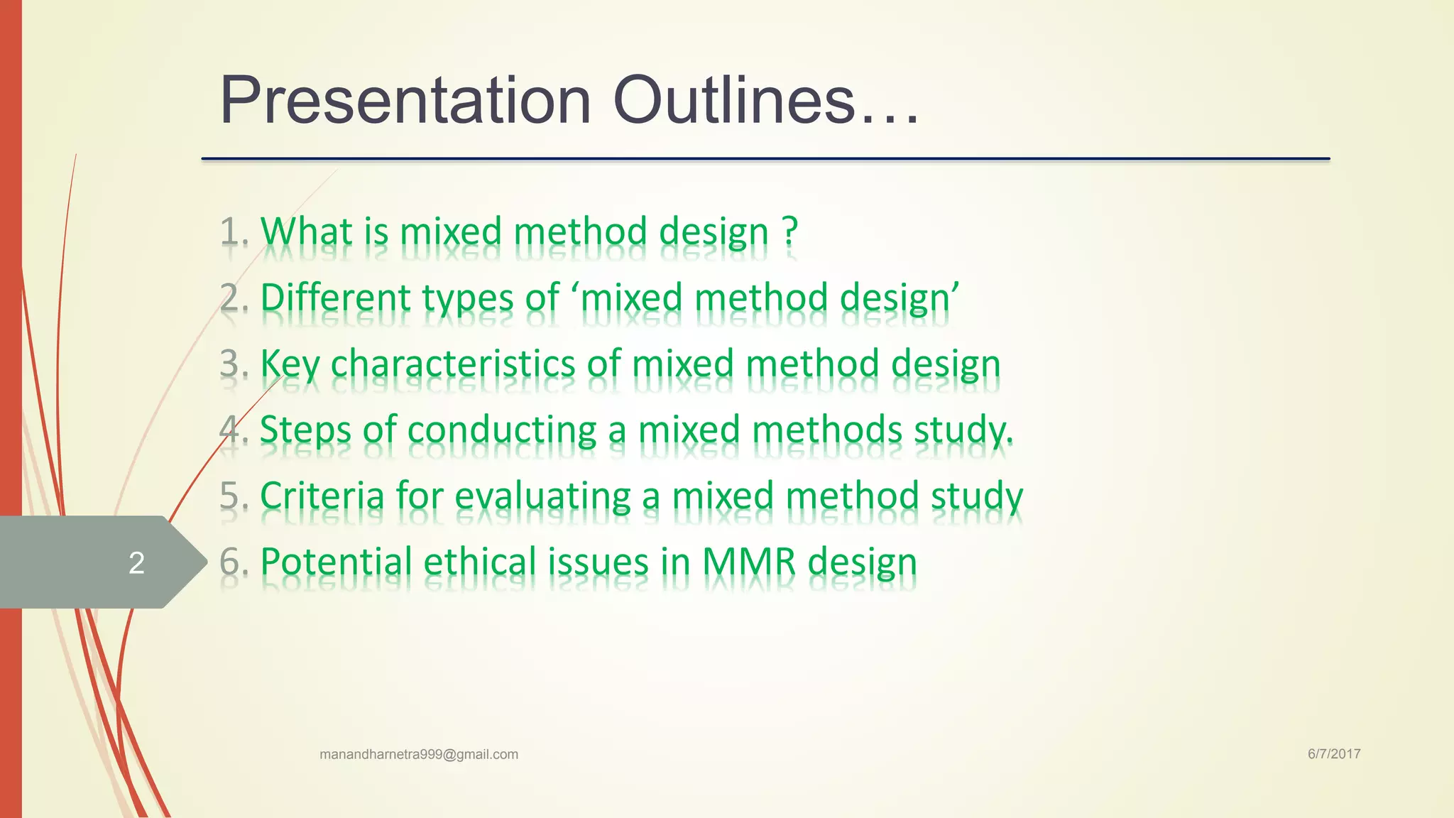 Ppt of mixed method design | PPTX