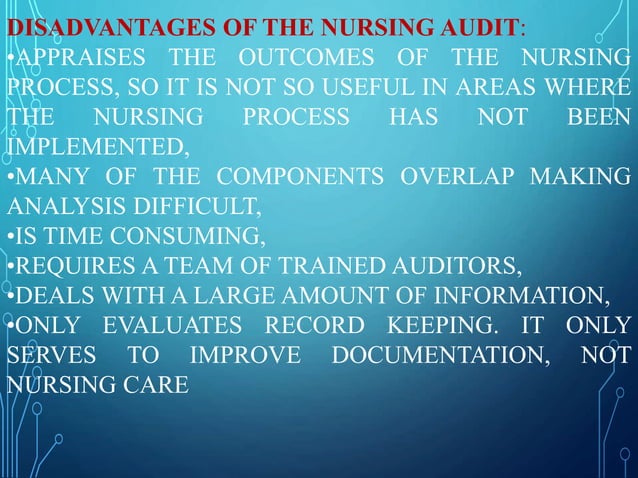 Ppt of nursing audit | PPTX | Healthcare Industry | Industries
