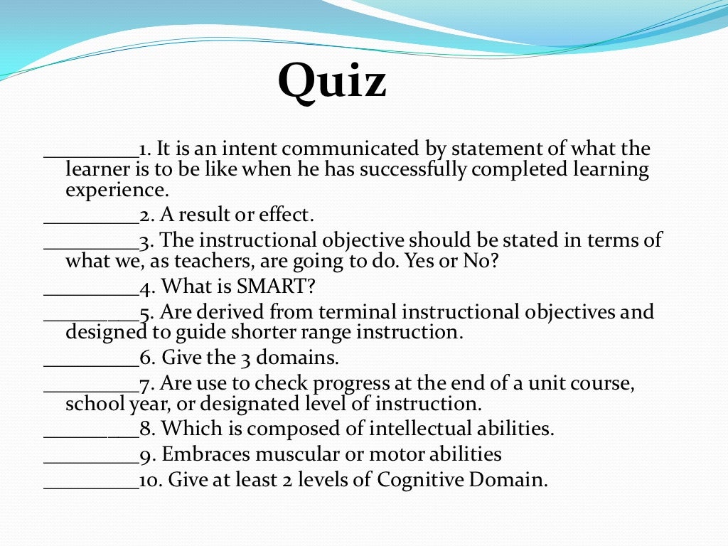 BEHAVIORAL OBJECTIVES BEHAVIORAL OBJECTIVES