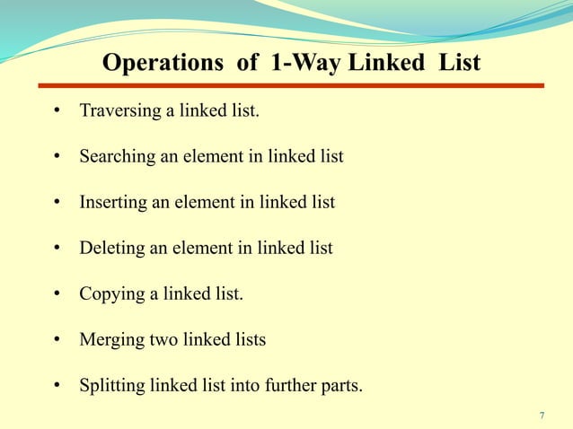 Ppt of operations on one way link list | PPTX