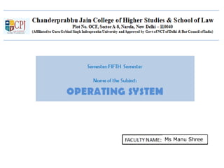 Operating System BCA 301 | PPTX
