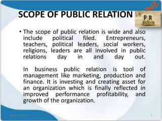 scop and function public relation | PPTX