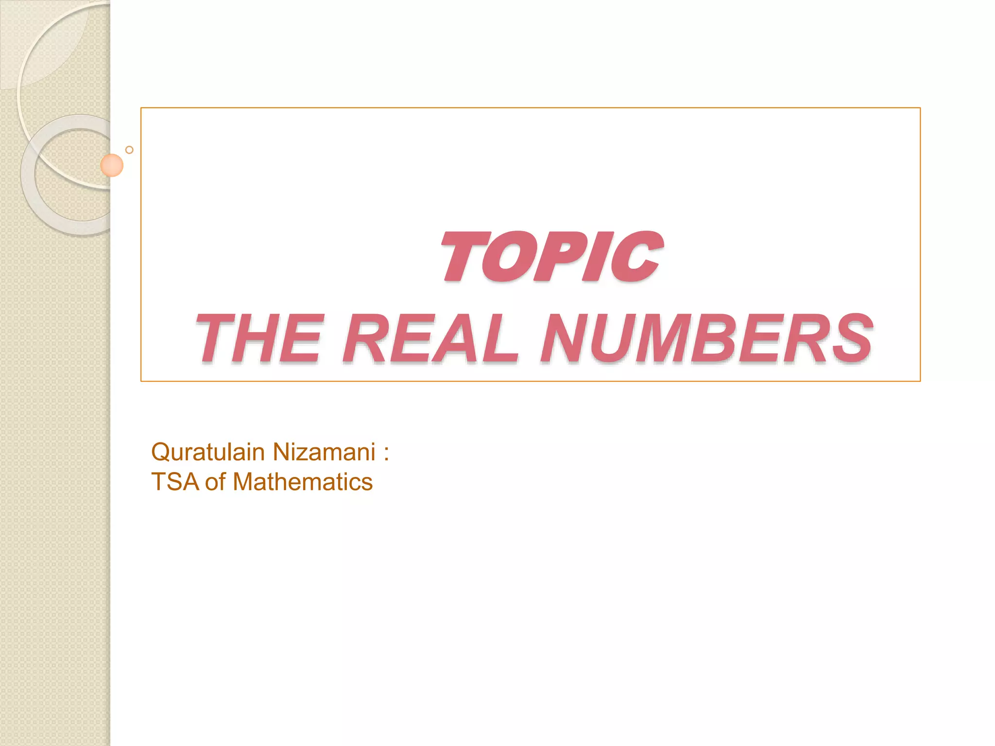 Ppt on real numbers | PPTX