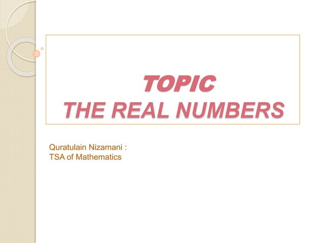 Ppt on real numbers | PPTX
