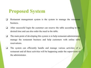 ppt of rms(restaurant management system) | PDF