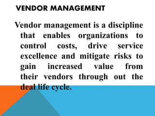 ppt of vendor management | PPTX