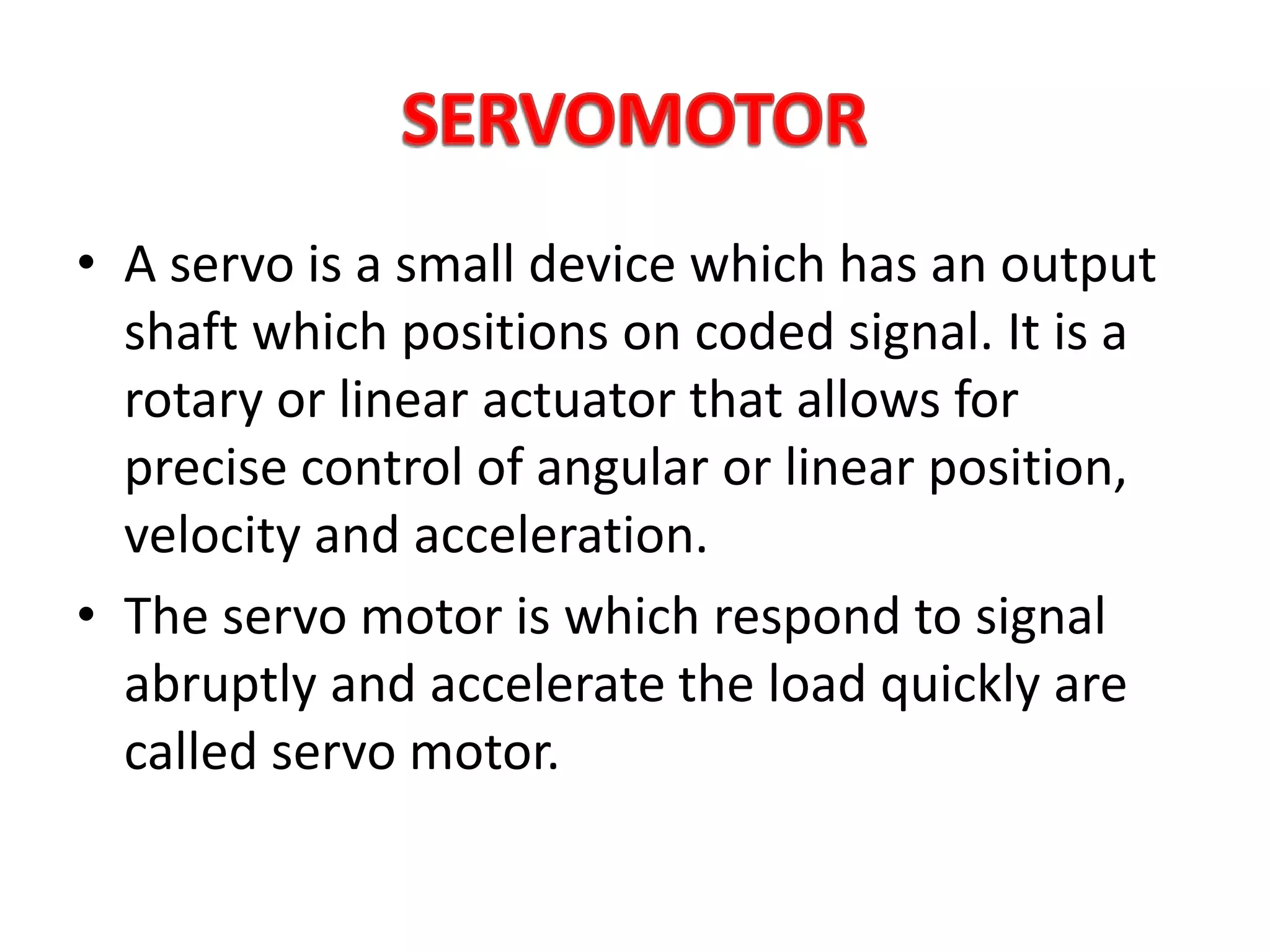Ppt of servomotor | PPTX