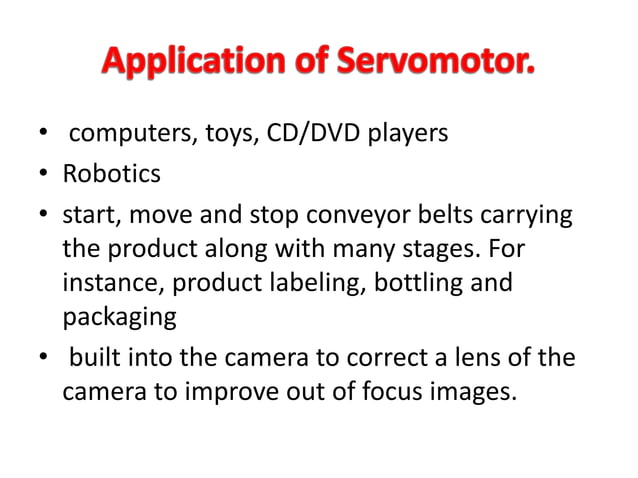 Ppt of servomotor | PPTX