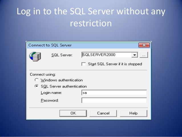 PPT of SQL Password Recovery to Reset SQL Server Password
