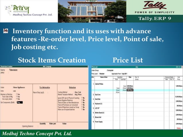 Ppt of tally | PPTX | Business Accounting & Finance | Business