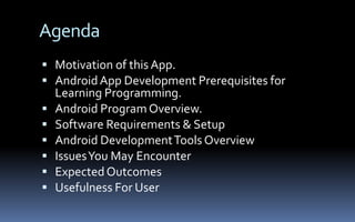 Ppt of tutorial android app | PPTX