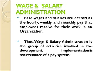 wage and salary administration | PPT