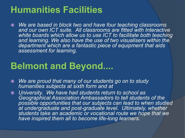 Humanities Department | PPT