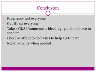 Obtetrics and gynaecology for junior ED doctors | PPT