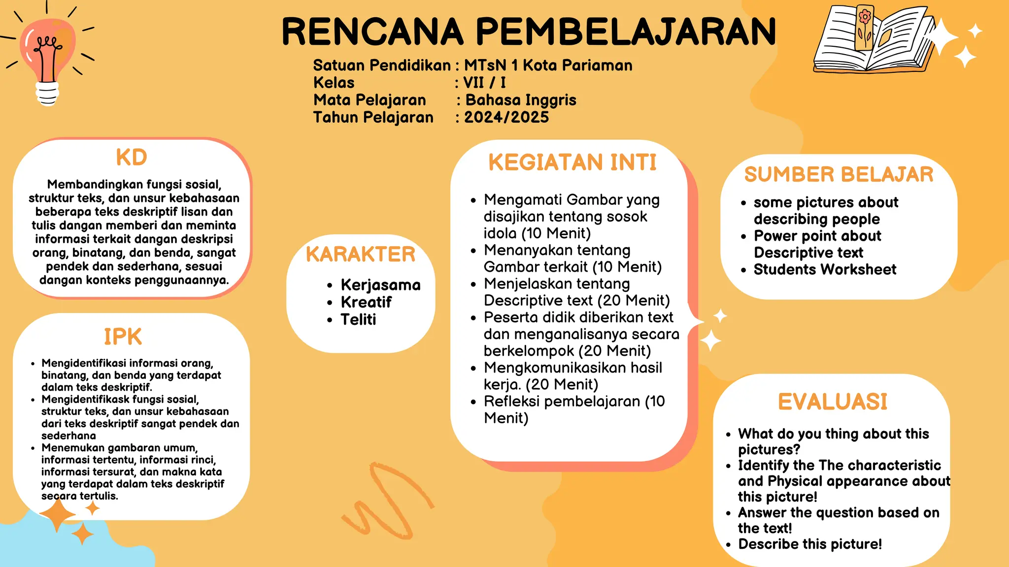 Powerpoint Descriptive Text Kelas VII Kurikulum Merdeka | PDF