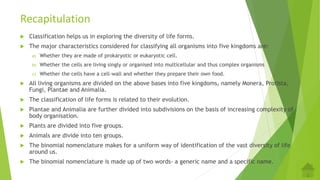 PPT on Five Kingdom Classification | PPTX