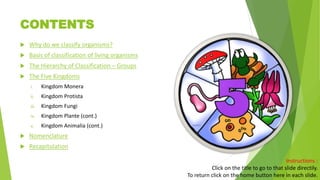 PPT on Five Kingdom Classification | PPTX
