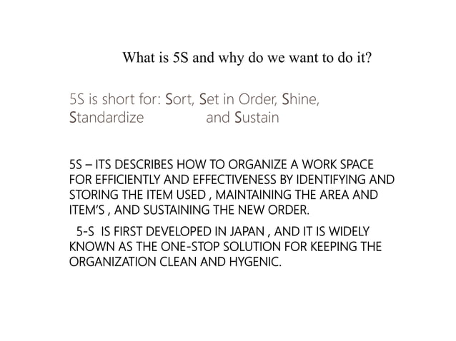 Ppt on 5 s | PPT