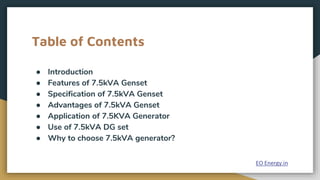 Ppt on 7.5 k va genset | PPT