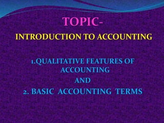 PPT ON INTRODUCTION TO ACCOUNTING - 2 | PPT