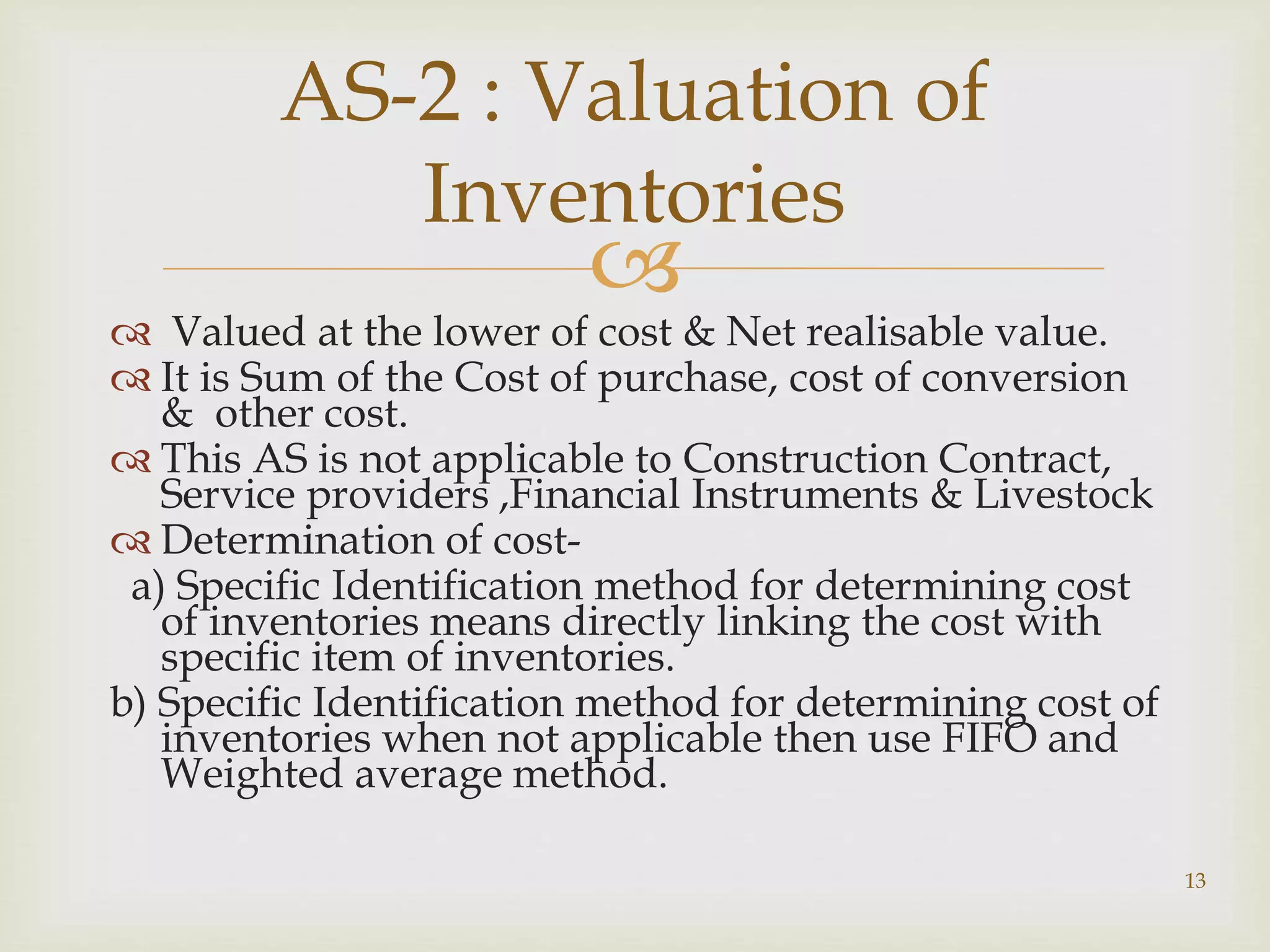 Ppt on accounting standards prepared by Prof.Satish R.Tajane | PDF