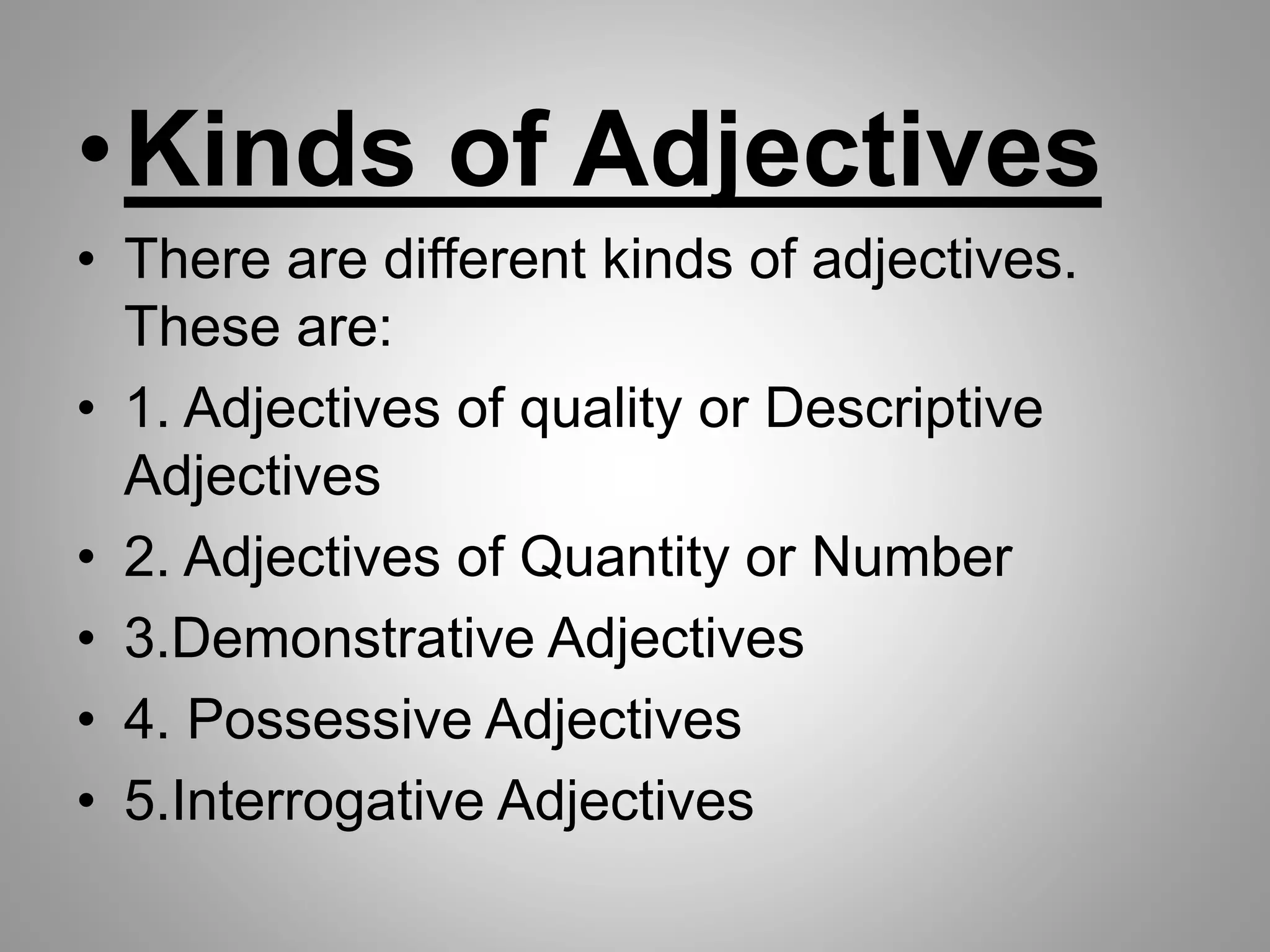 Adjectives | PPTX