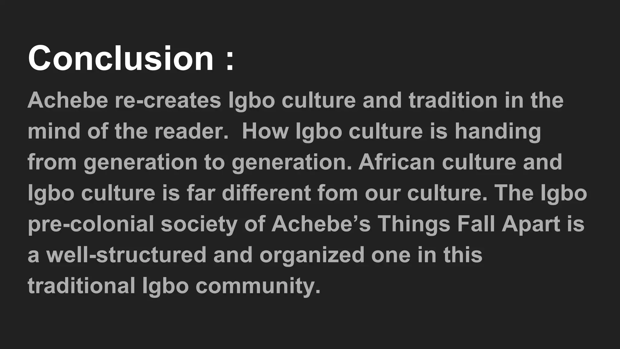 Ppt on Igbo Culture in Things Fall Apart | PPTX