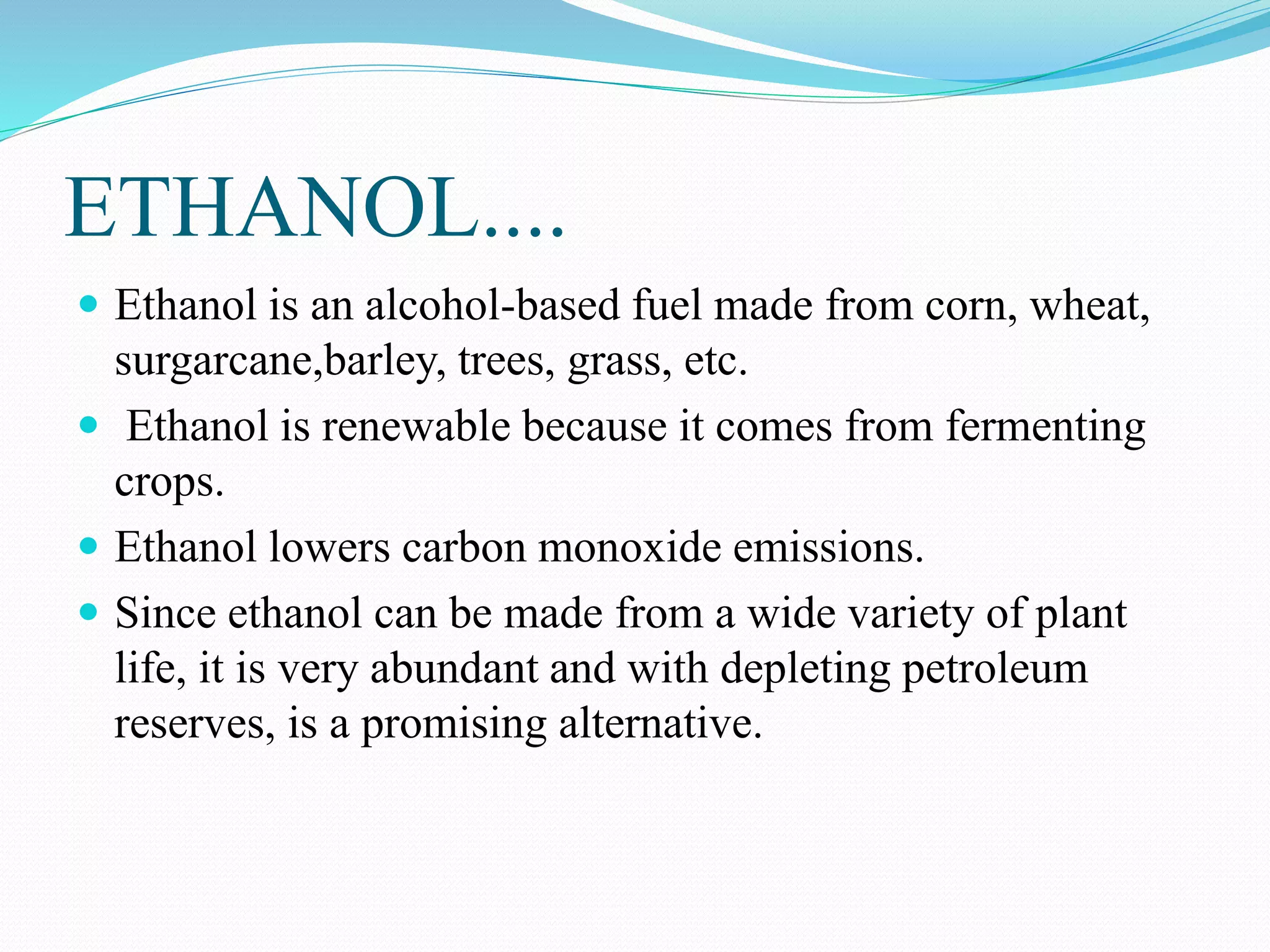 ALCOHOL AS AN ALTERNATIVE FUEL IN IC ENGINE | PPTX